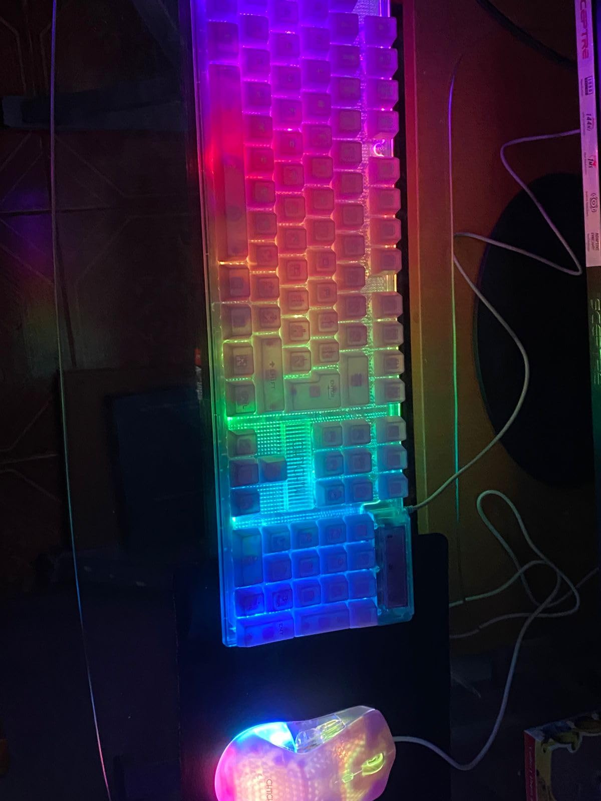 CHONCHOW RGB Gaming Keyboard and Mouse Combo,USB Wired Custom Clear ...