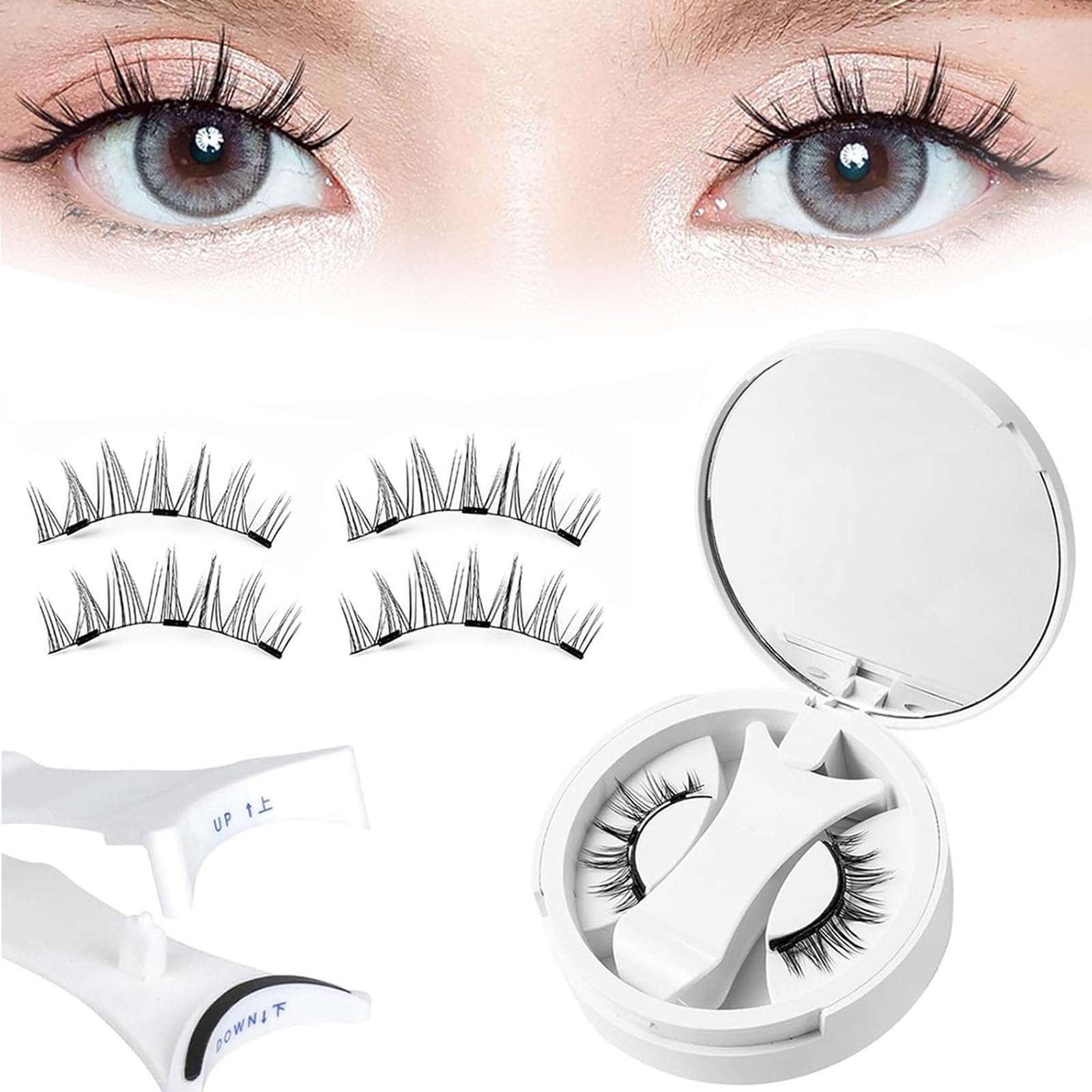 Amazon.com: Magnetic Eyelashes,natural look,No Glue Required,Giani ...