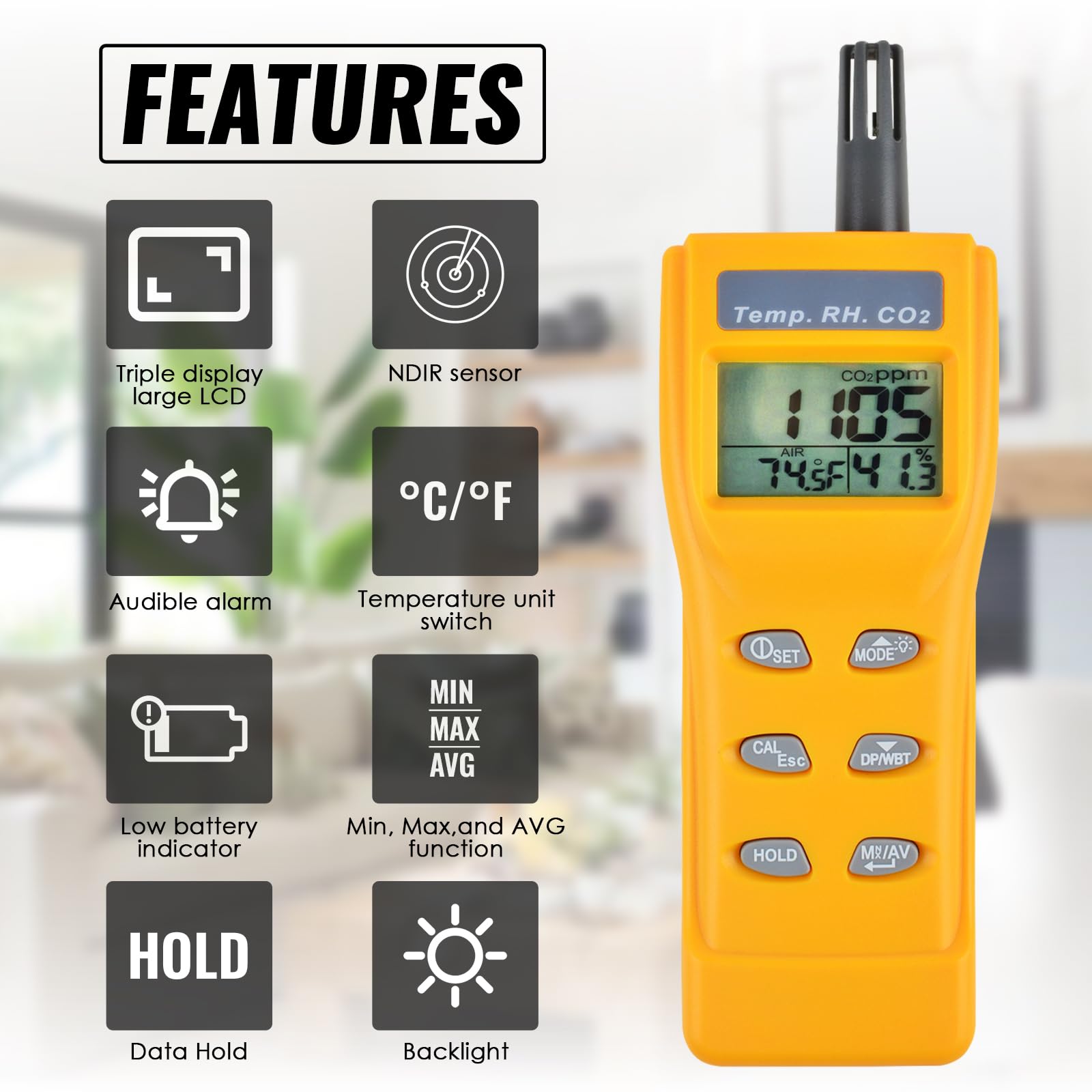 Snapklik.com : DANOPLUS CO2 Meter Handheld CO2 Detector, 0-9999ppm ...
