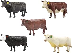 Amazon.com: Little Buster Toys Cow Set - 5 Pack; Black Angus, Hereford ...