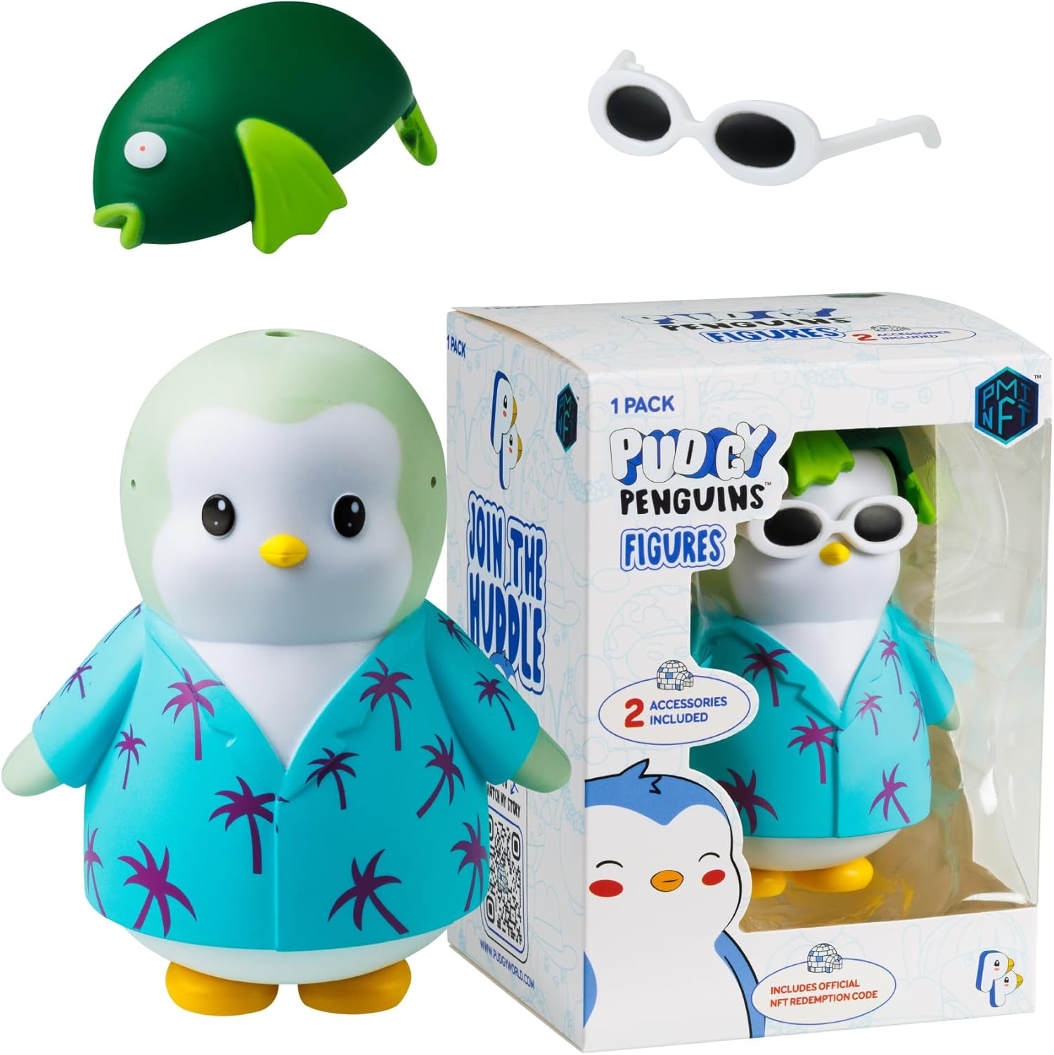 Amazon.com: BANDAI Pudgy Penguins Action Figure Fish Style | Adopt Your ...