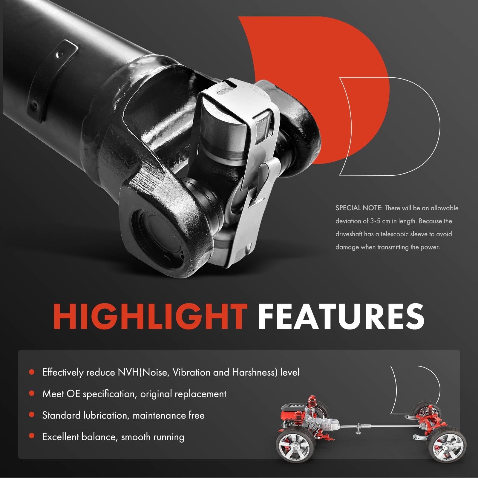 Complete Driveshaft Assembly Replaces Eje De Transmisión Delantero