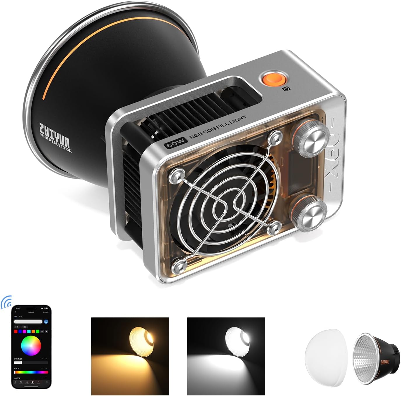 Amazon.com : ZHIYUN Molus X60 [Official] 60W RGB Standard Video Light ...