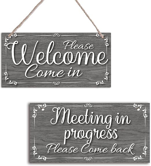 Amazon.com: SUPERDANT Meeting Sign for Office Door Double-side Meeting ...