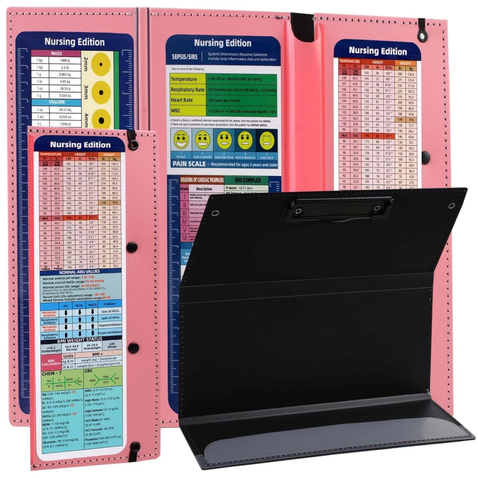 Snapklik.com : Foldable Nursing Clipboard 3 Layers Pocket Clipboard ...