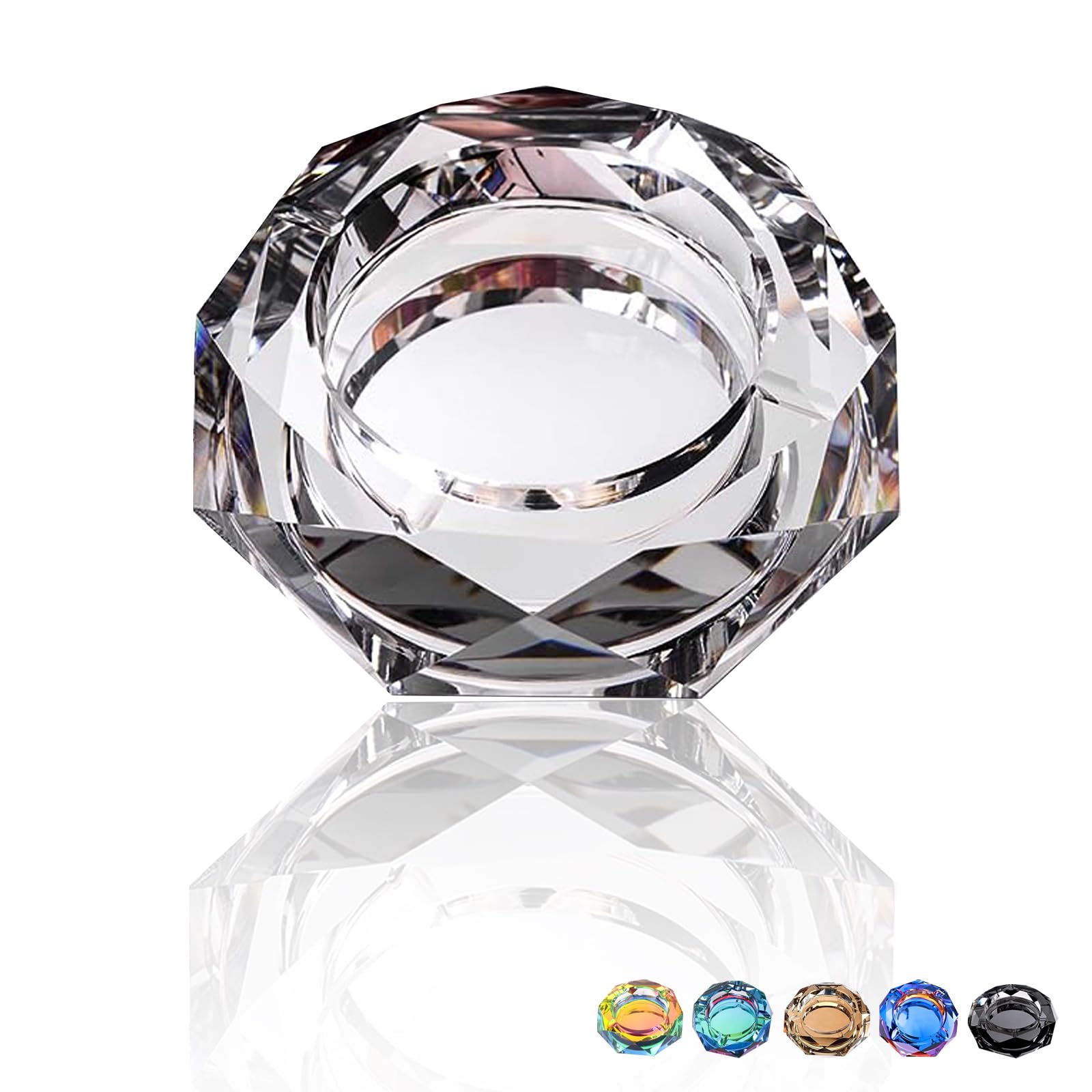 Amazon.com: Coomin Crystal Ash Tray, Glass Cigar Ashtray for Outside ...