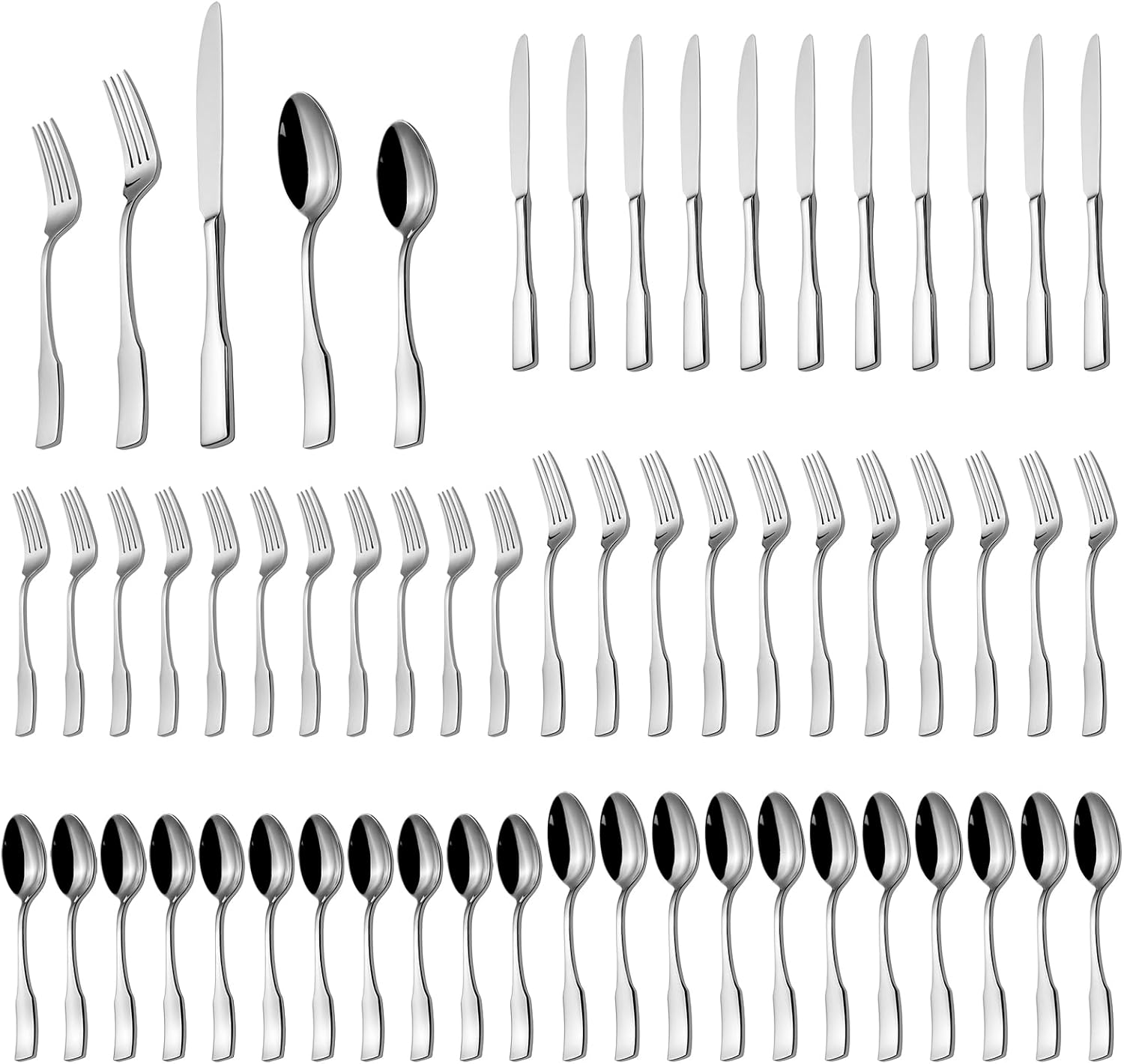 Amazon.com | Alata Kate 60-Piece Silverware Set Stainless Steel ...