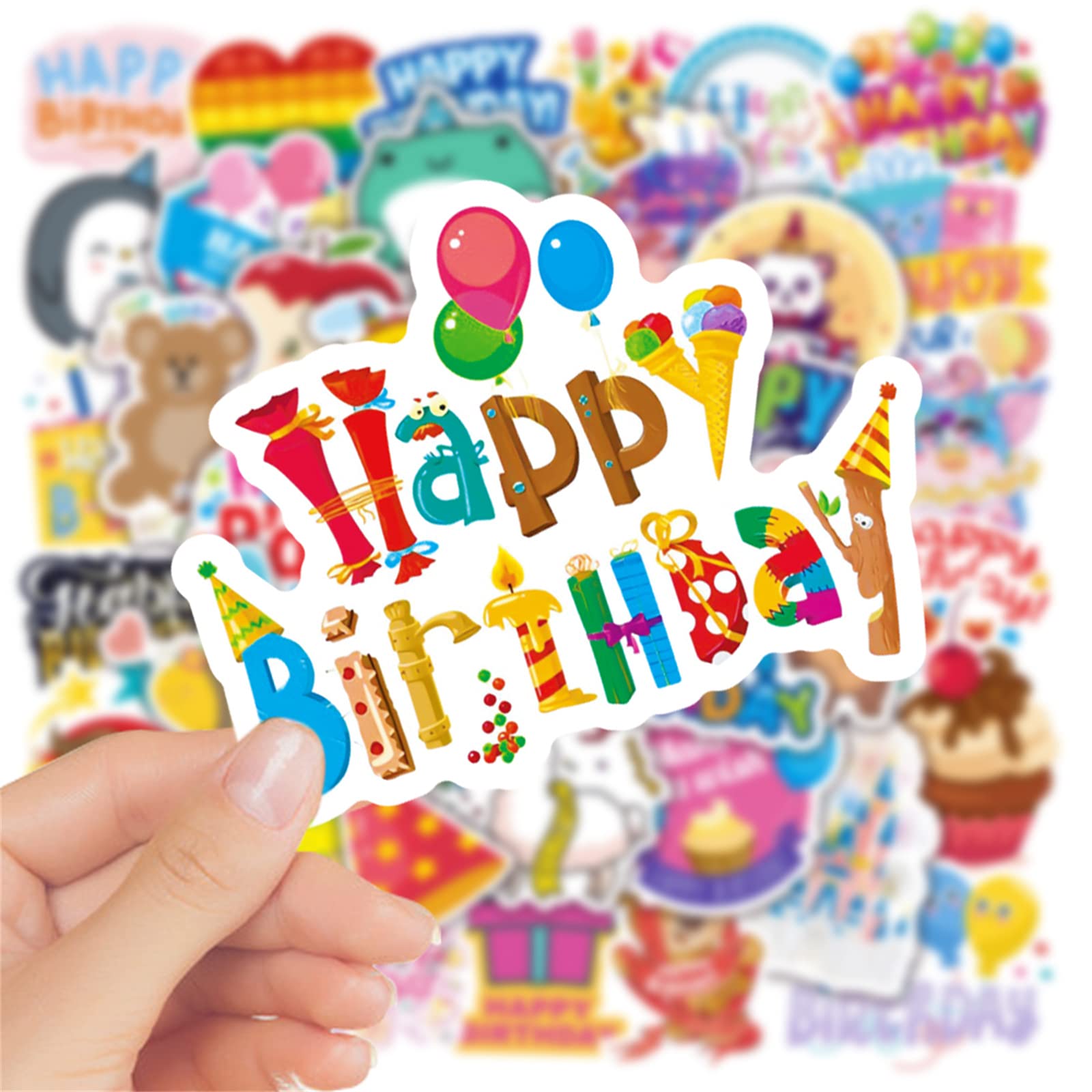 Snapklik.com : Happy Birthday Stickers 50PCS Party Decorations Sticker ...