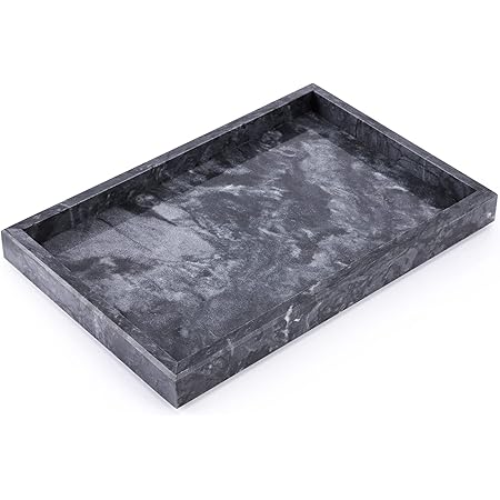 Amazon.com: HESHIBI Marble Tray, Natural Black Marble Vanity Home ...