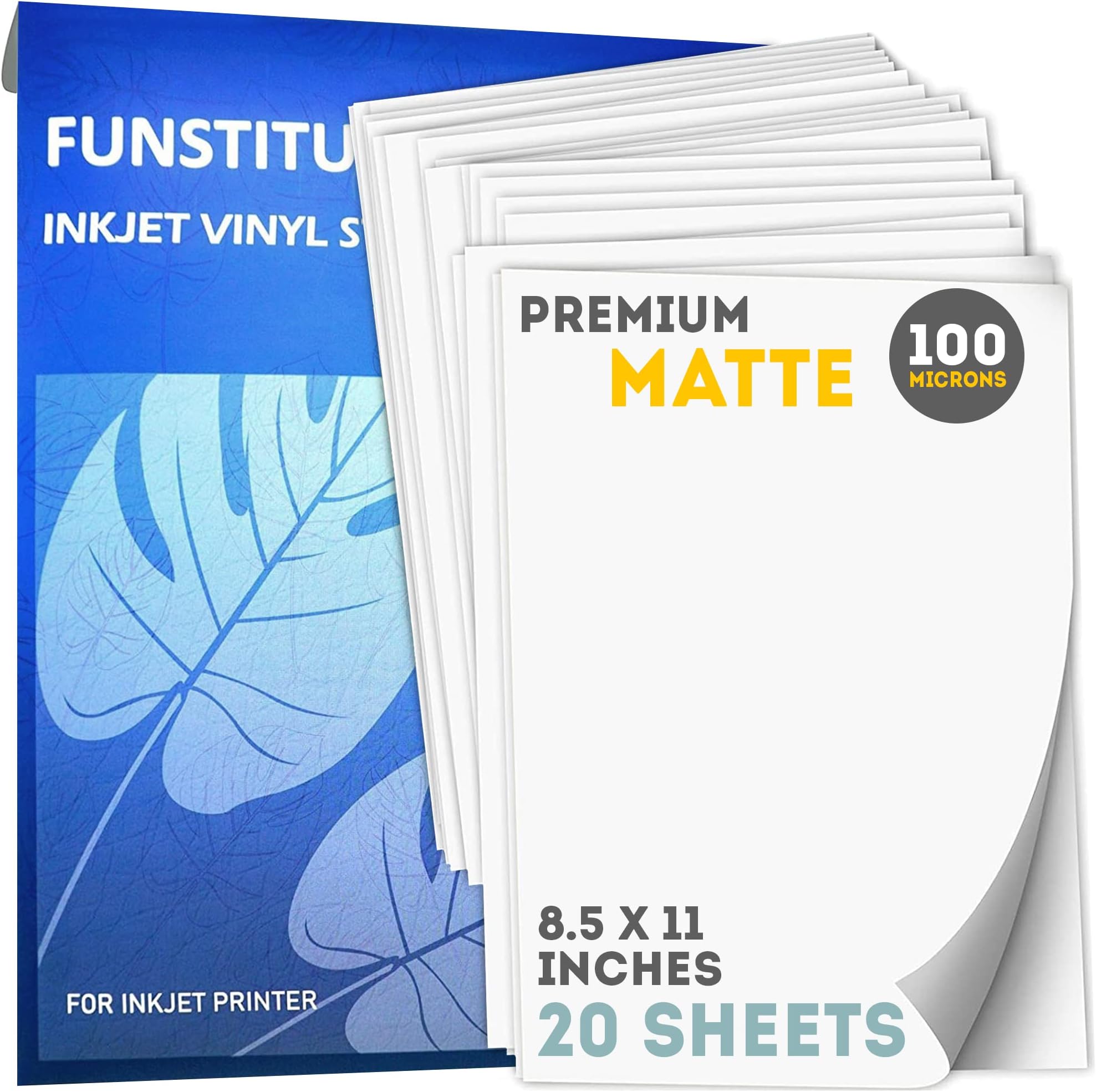 Amazon.com : Premium Printable Vinyl Sticker Paper for Inkjet Printer ...