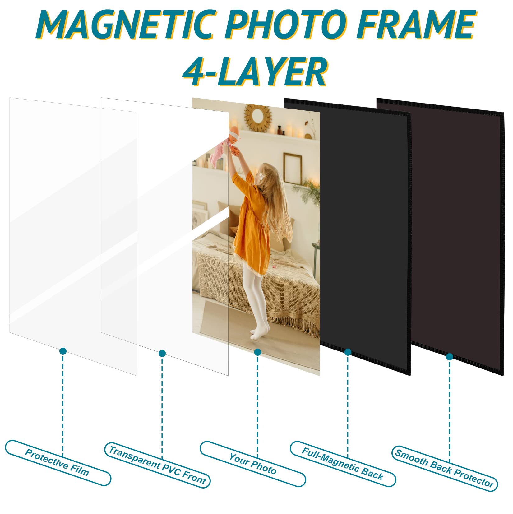 Snapklik.com : DIYSELF 14 Pack Black Magnetic Picture Frames