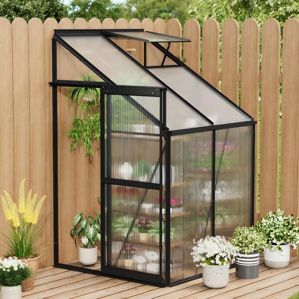 Amazon.com : Takywep 4x4FT Lean to Greenhouse Kit for Outdoors, Small ...