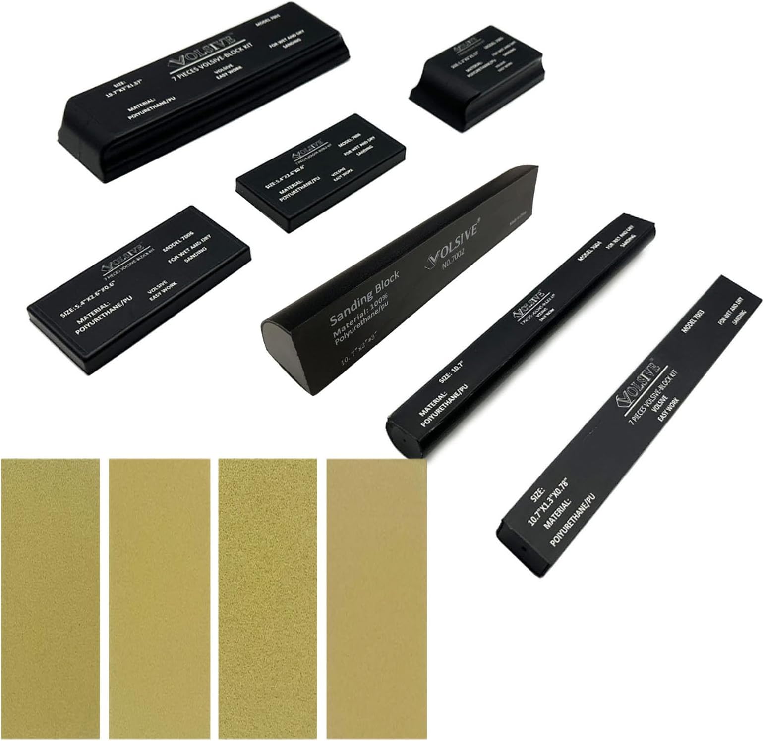 Dura-Block Set 6pc - Flexible EVA Foam Wet or Dry Autobody Sanding ...