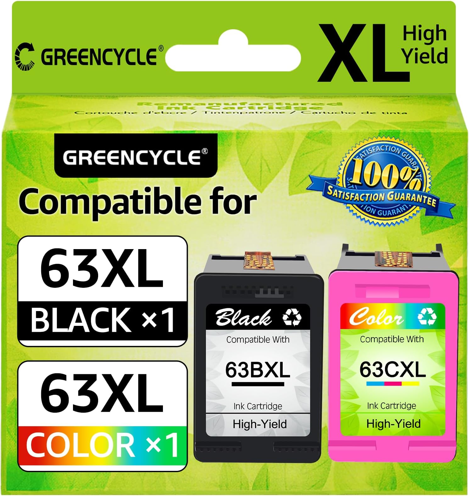 Amazon.com: greencycle 63 XL Ink Cartridges Combo Pack Replacement for ...