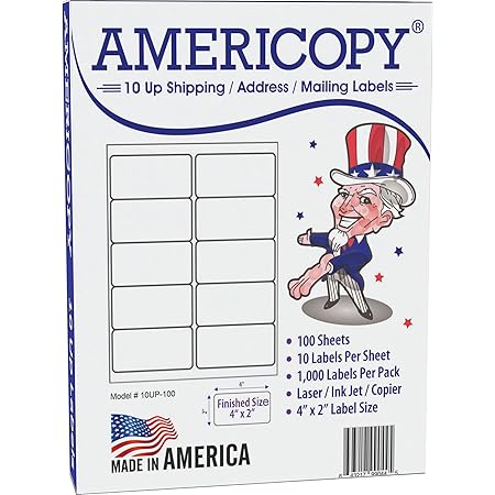 Amazon.com : 10 Up Labels, Address Labels, Shipping Labels, Adhesive ...