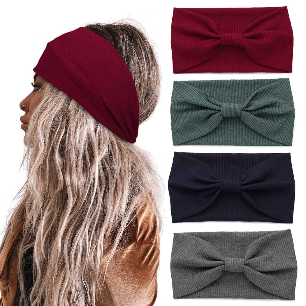 Amazon.com : Aceorna Thick Headbands Wide Knotted Head Bands Stretch ...