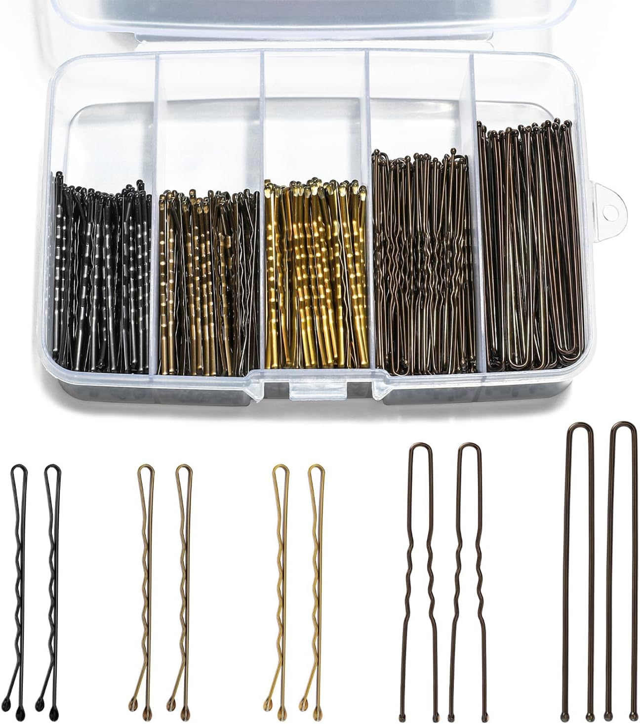 Amazon.com : Swpeet 360 Pieces 2 Styles Hair Pins Kit, Including 216Pcs ...