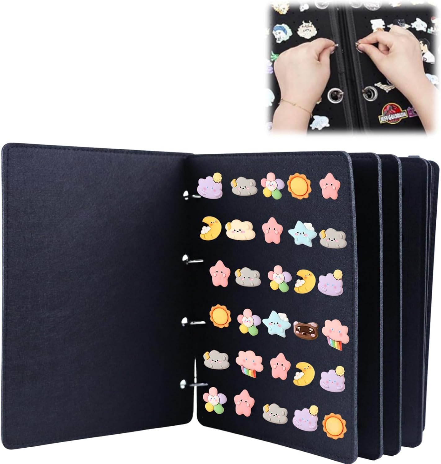 Qivine Pin Badge Display, 8 Pages Enamel Pin Display, Felt Flipchart ...