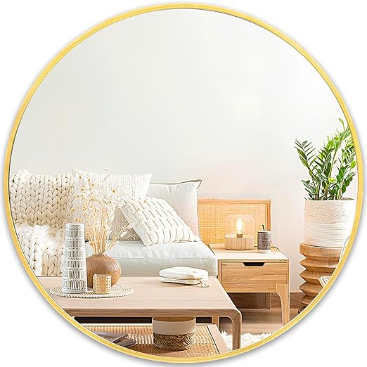 Amazon.com: Fabuday Gold Circle Mirror for Bathroom - Small 18 Inch ...