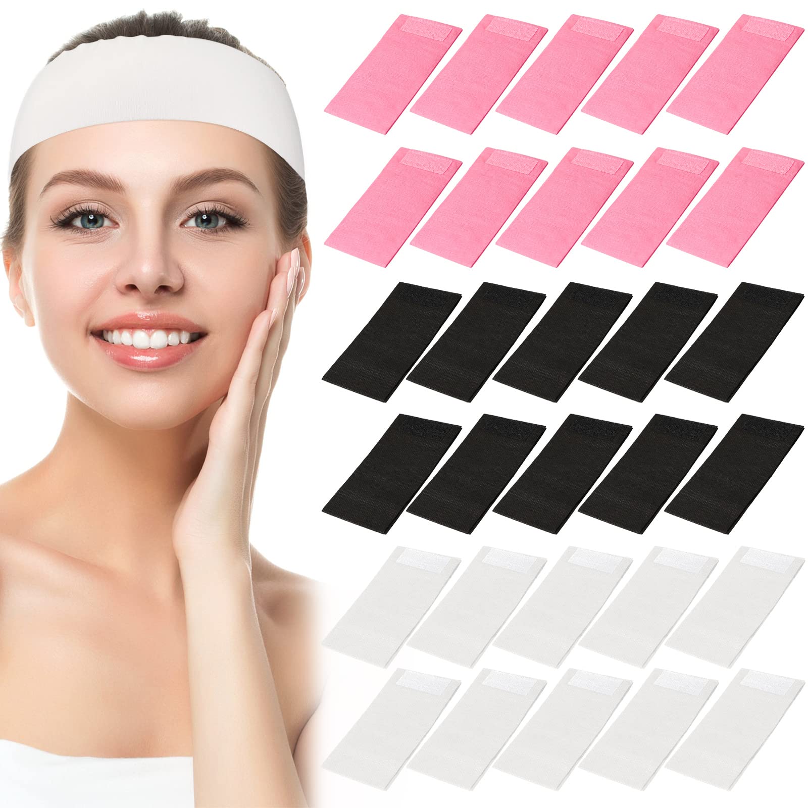 Amazon.com : 120 Pieces Disposable Headbands for Facials Spa Headbands ...