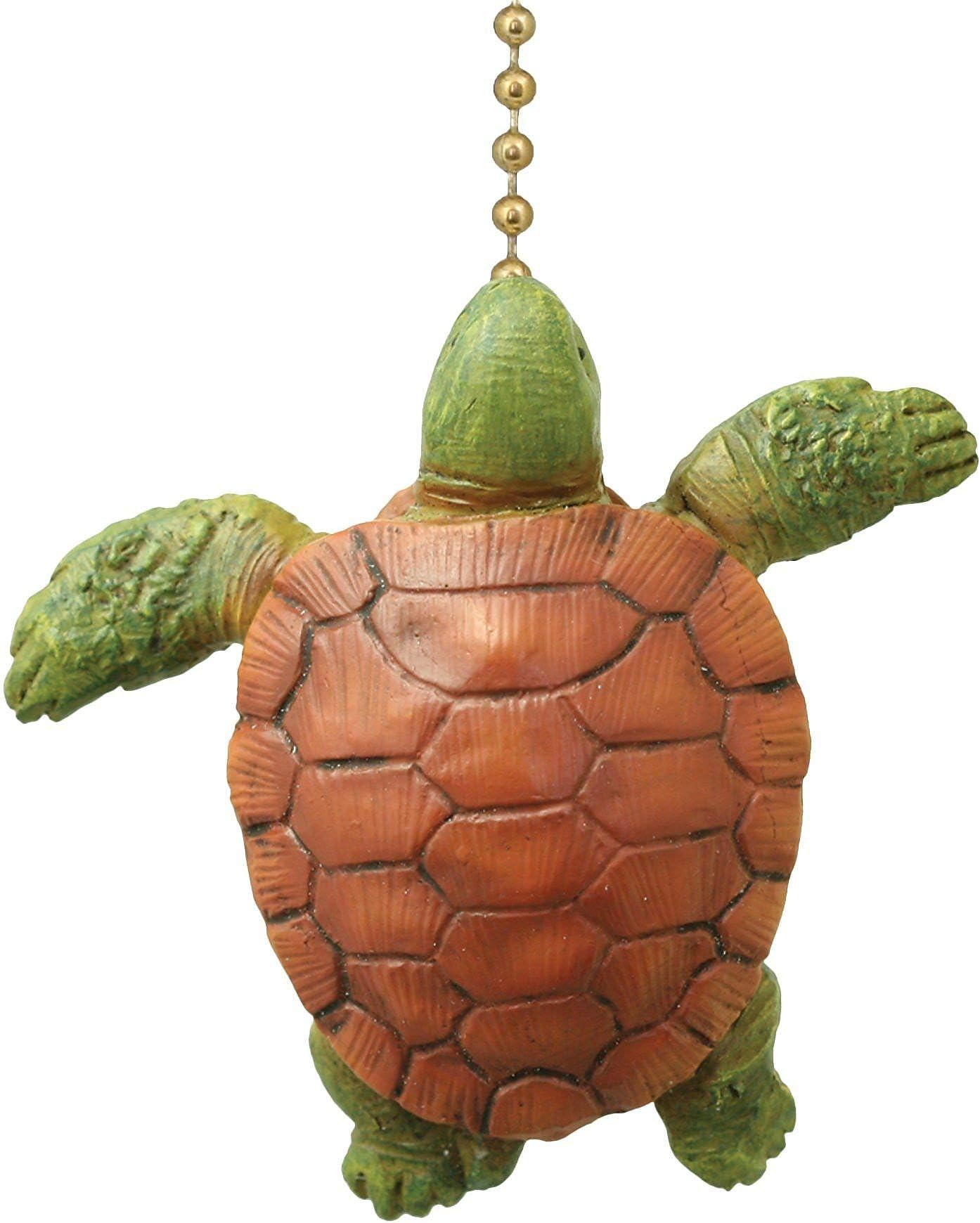 Tropical Reef Ocean Sea Turtle Tiki Ceiling Fan Light Pull - Ceiling ...