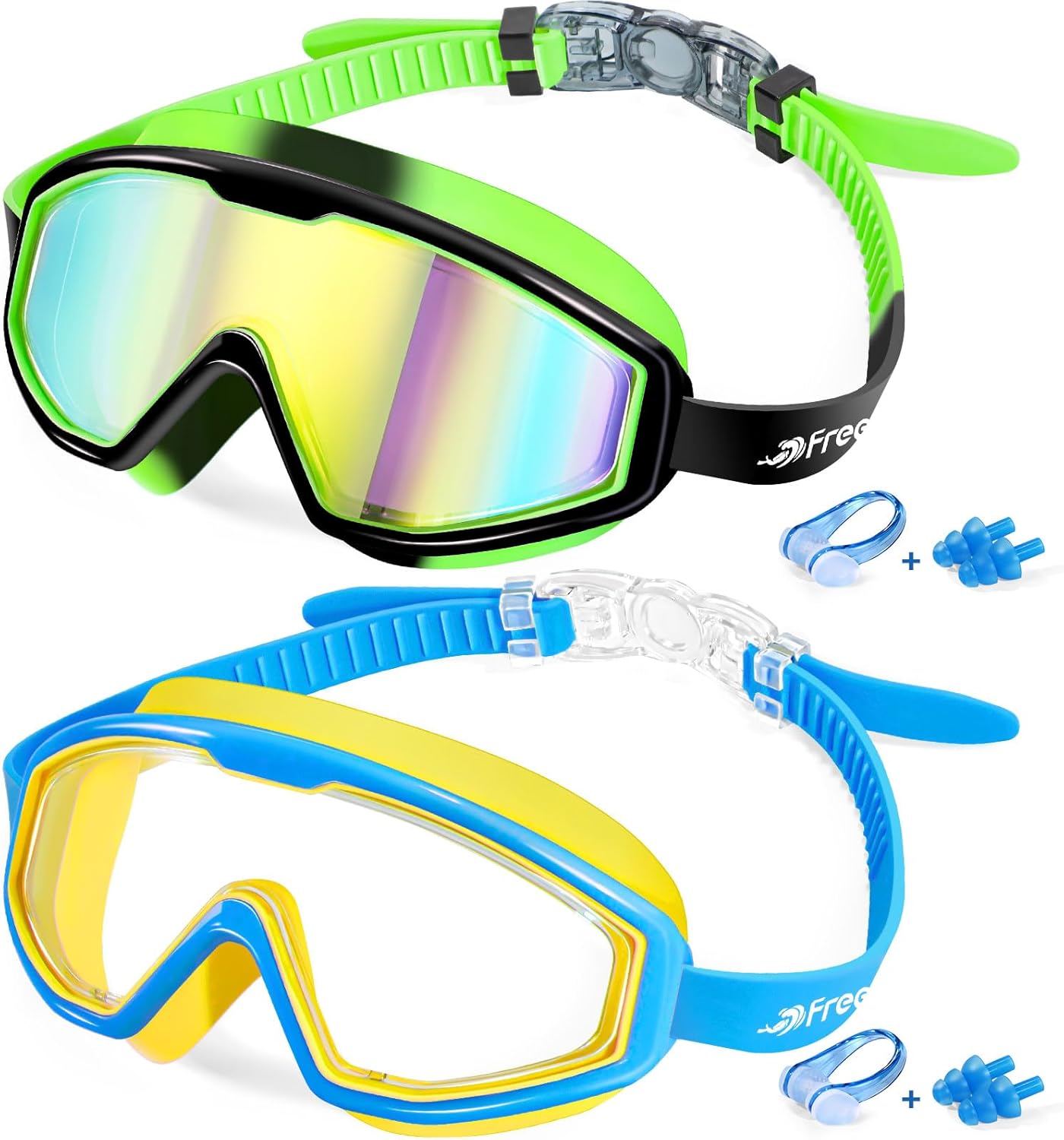 Freela Kids Swim Goggles, Swim Goggles for Kids Toddler 3-6, 4-7, 8-12 ...