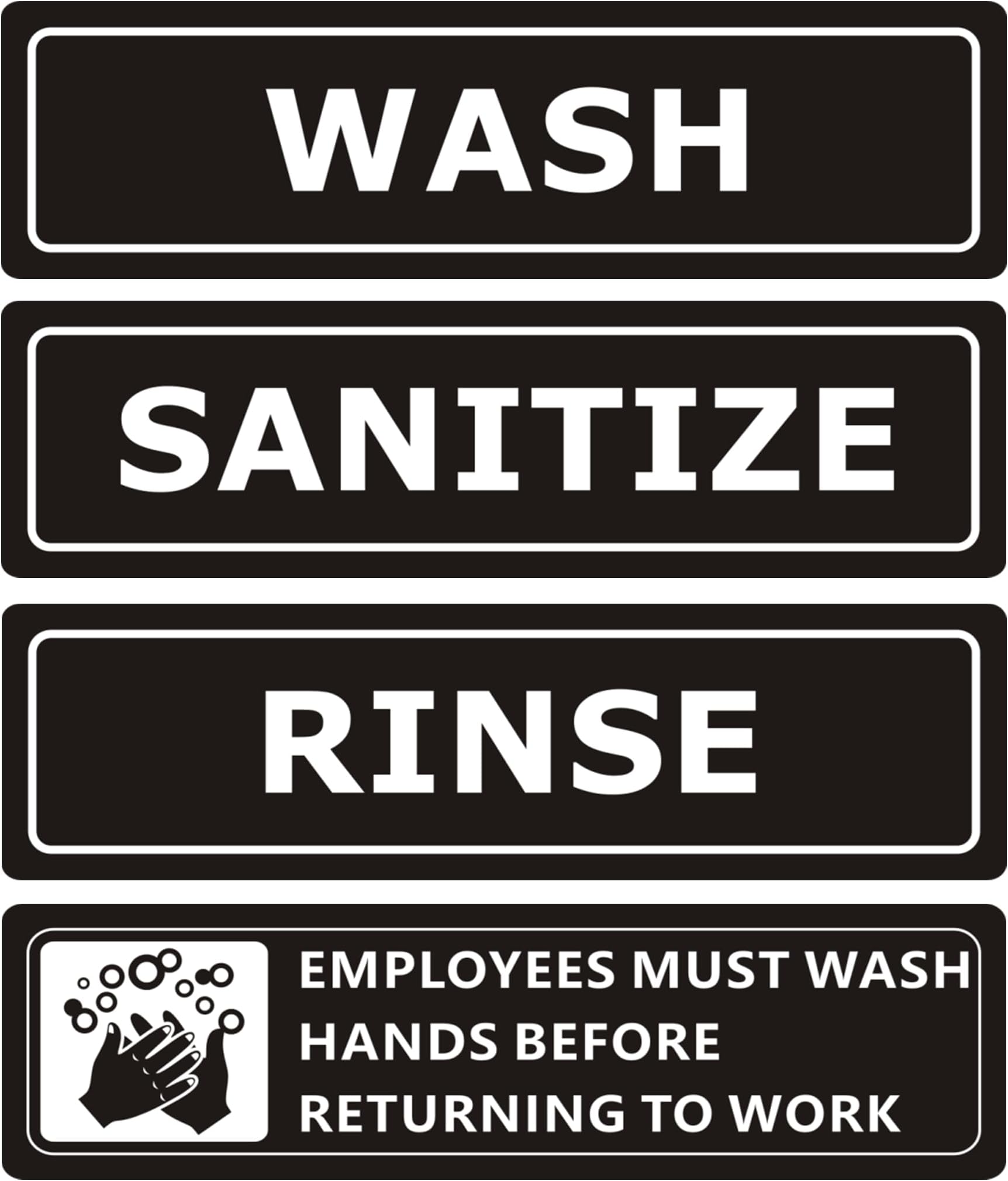 Amazon.com : (4 PACK) Wash Rinse Sanitize Sink Labels Signs Stickers ...