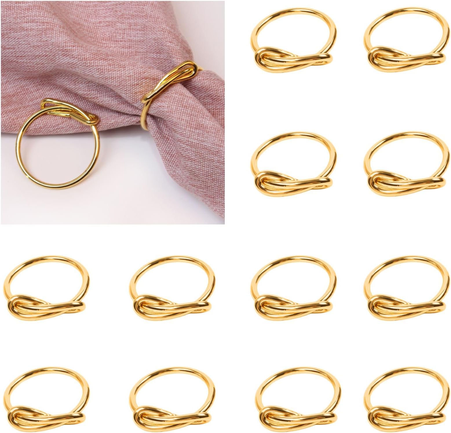 Amazon.com: Sieral 36 Pcs Valentine's Day Gold Napkin Rings Metal Cloth ...