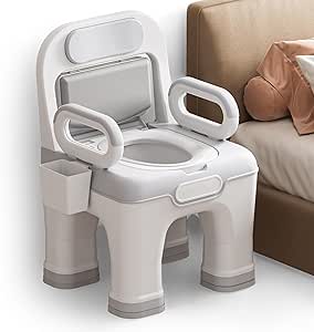 Amazon.com: AKIMRABY Bedside Commode, Upgraded Safety Commode Toilet for Elderly Disabled, Potty ...