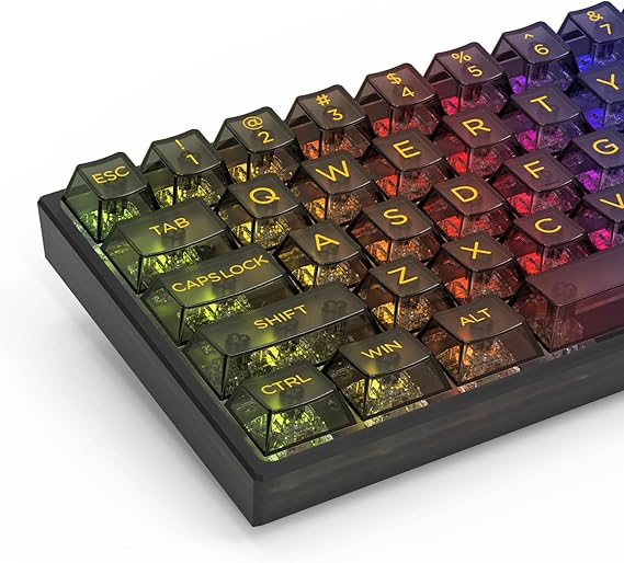 Amazon.com: dagaladoo Crystal Clear keycap,Black Ceramic Transparent ...