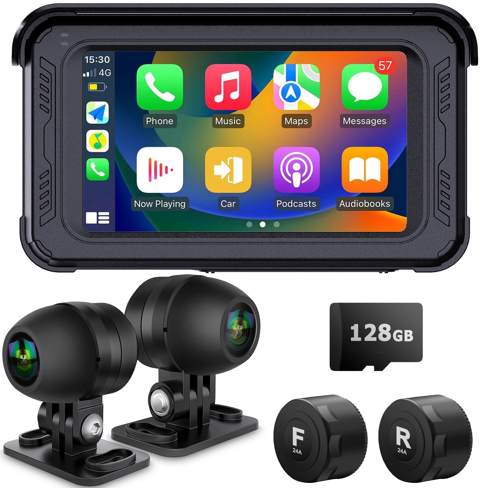 Amazon.com: ZOMFOM Waterproof Motorcycle Dash Cam with Wireless CarPlay ...