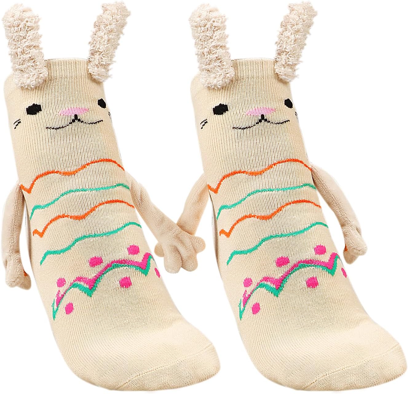 Amazon.com: EXLIPO Holding Hands Socks,Novelty Funny Magnetic Socks ...