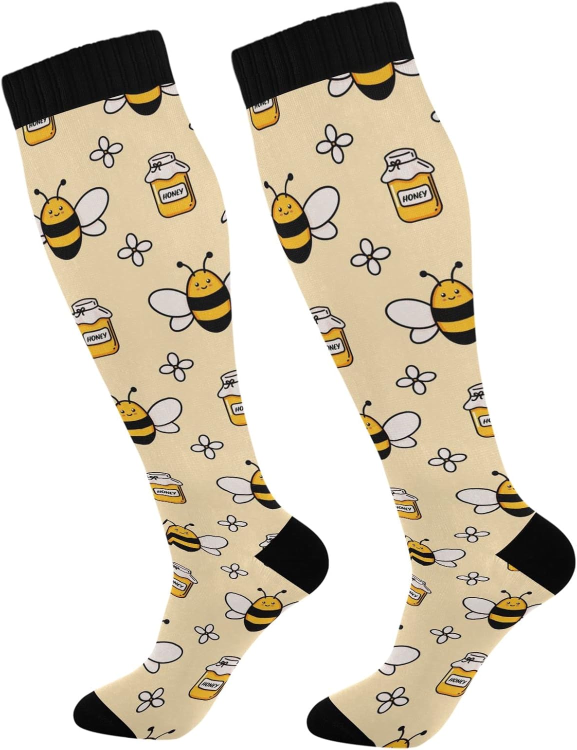 Amazon.com: Honey Bee Compression Socks for Women and Men Circulation ...