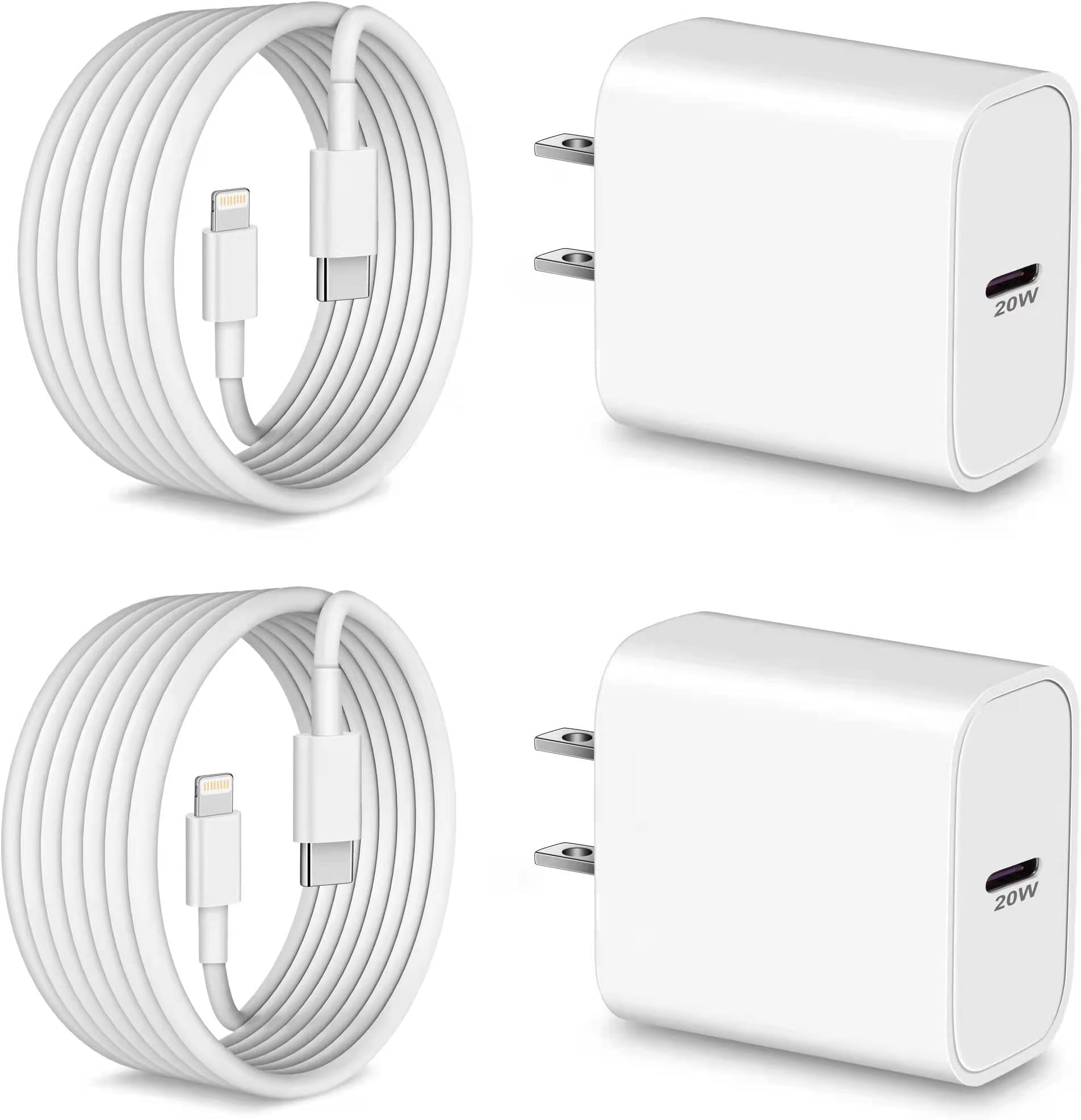 Amazon.com: 10 Ft iPhone Fast Charger, 20W USB C Wall Charger with Long ...