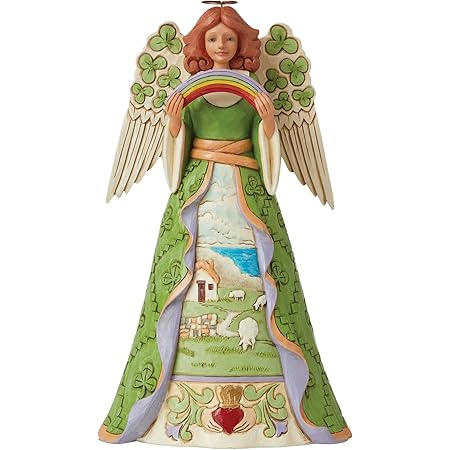 Amazon.com: Enesco Jim Shore Heartwood Creek Irish Angel with Claddagh ...