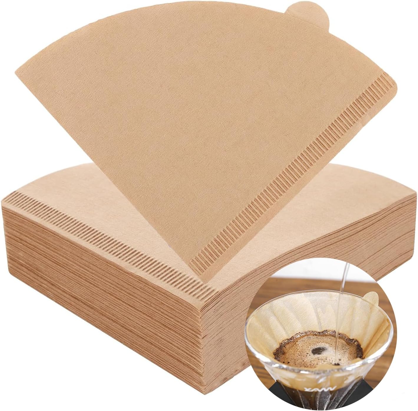 Amazon.com: 100 Pcs #4 Unbleached Paper Coffee Filters for Cuisinart ...