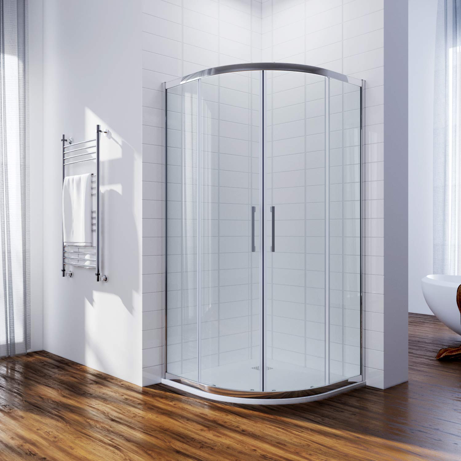 Buy ELEGANT 900 x 900 mm Quadrant Shower Cubicle 8mm Easy Clean Glass ...