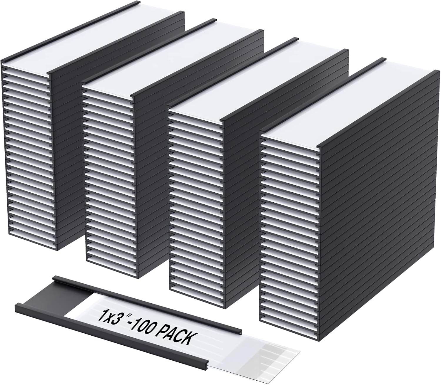 Amazon.com : MaxGear 100 Pack C Channel Magentic Label Holders, 1x3 ...