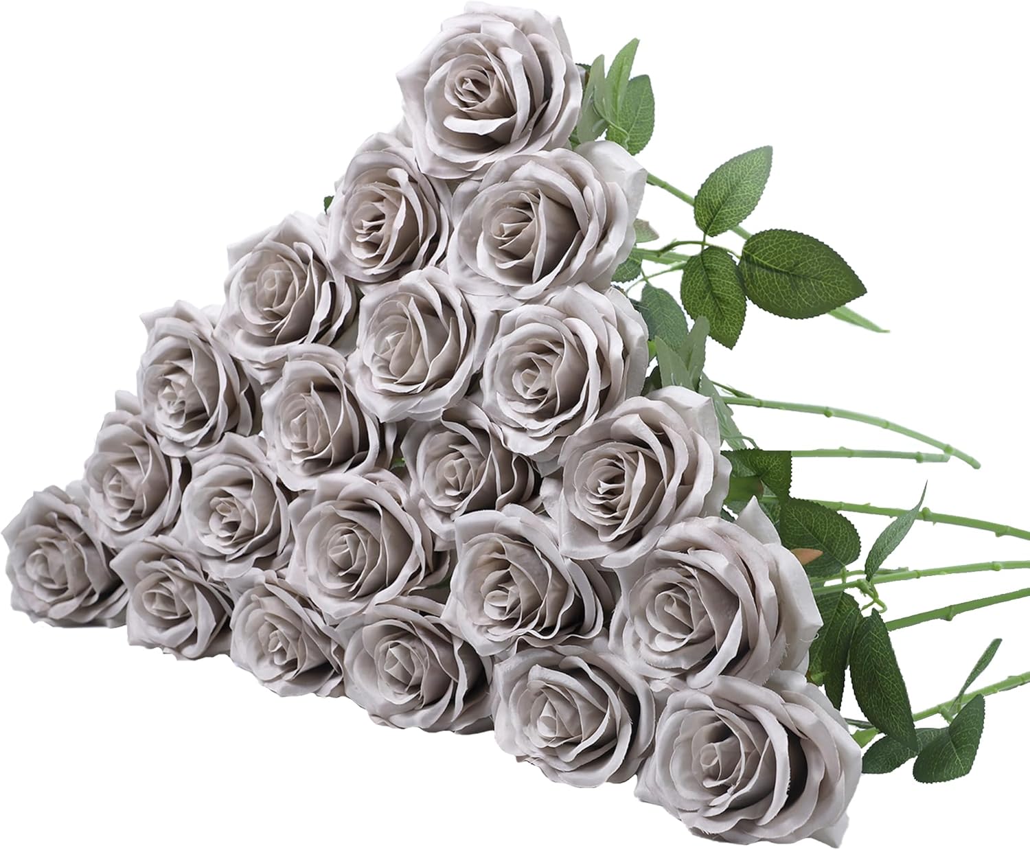 Amazon.com: LVEFIT 30pcs Artificial Rose Flower Grey Rose Flowers with ...
