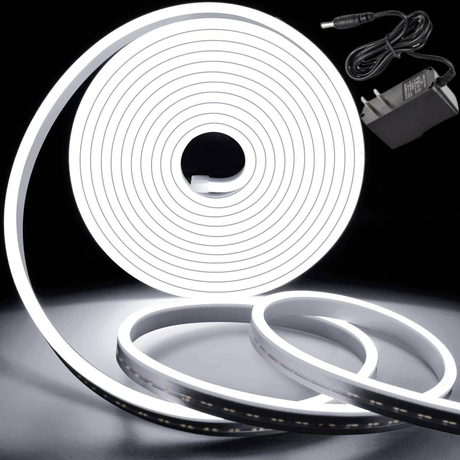 DOSYU Tira Neón Flex LED, 12V 16.4ft/5m Impermeable Flexible Cortable DIY 2835 Luces Led IP65 ...