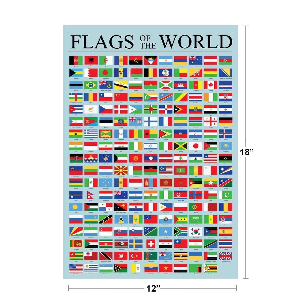 Buy Flags of The World Classroom Reference Chart National Countries ...
