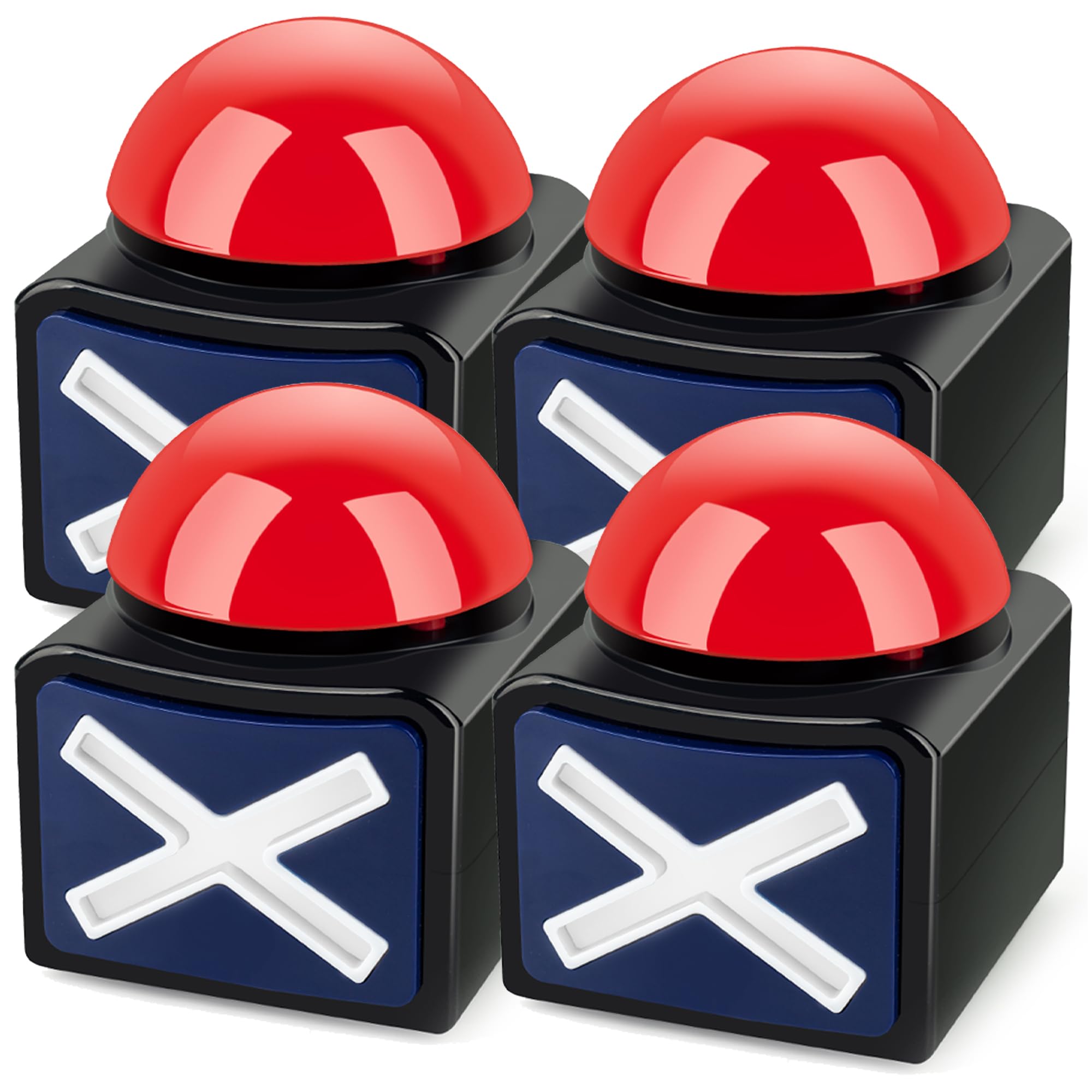 Amazon.com: REFARICO 4 PCS Game Buzzers for Trivia Games with Lights ...