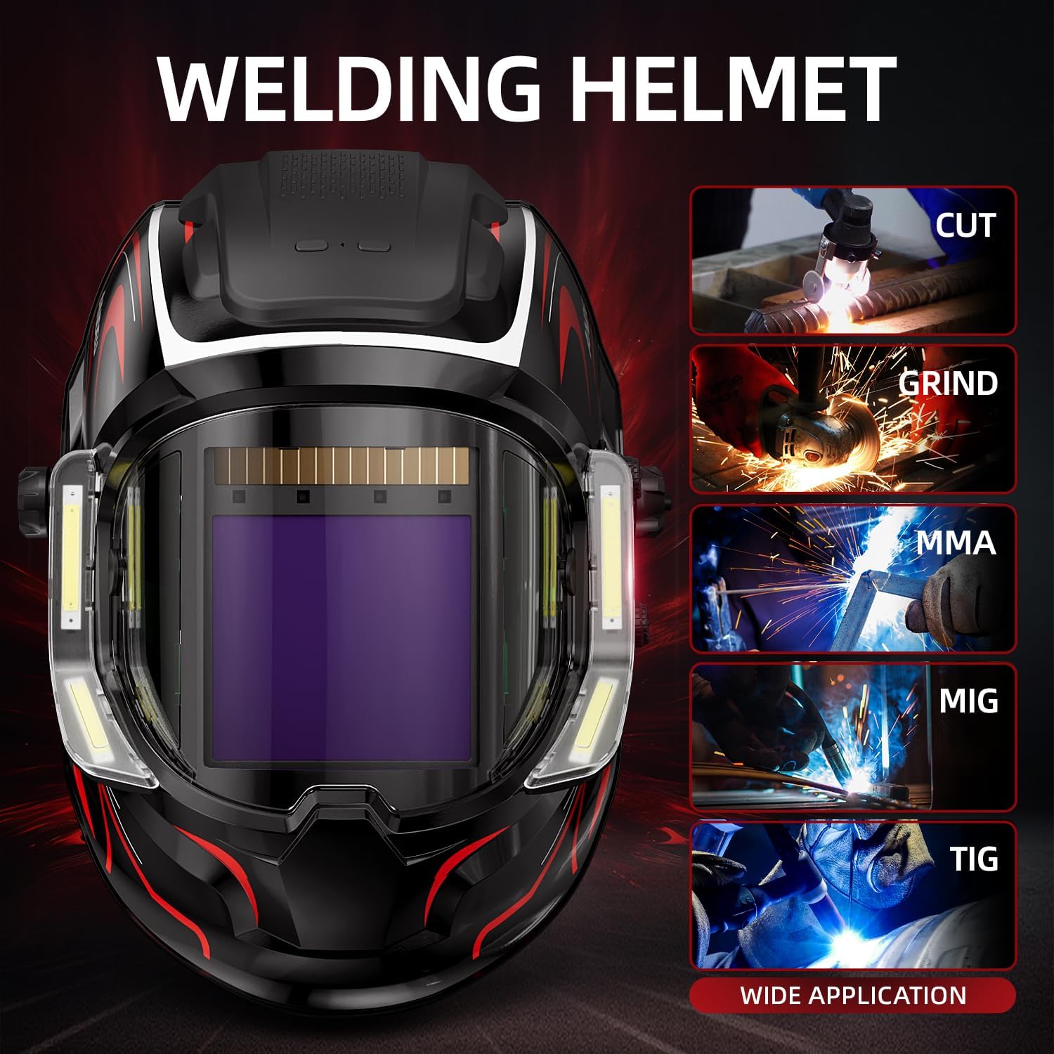 ANDELI MONERRC LED PRO Auto-Darkening Welding Helmet and Welding Gloves ...