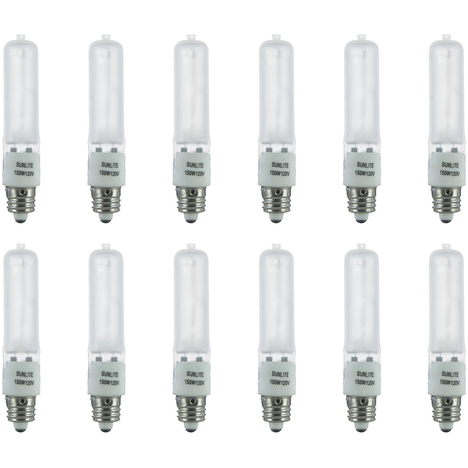 12 Pack Sunlite Halogen 150 Watt Single Ended T4 Mini Can Base Frost ...