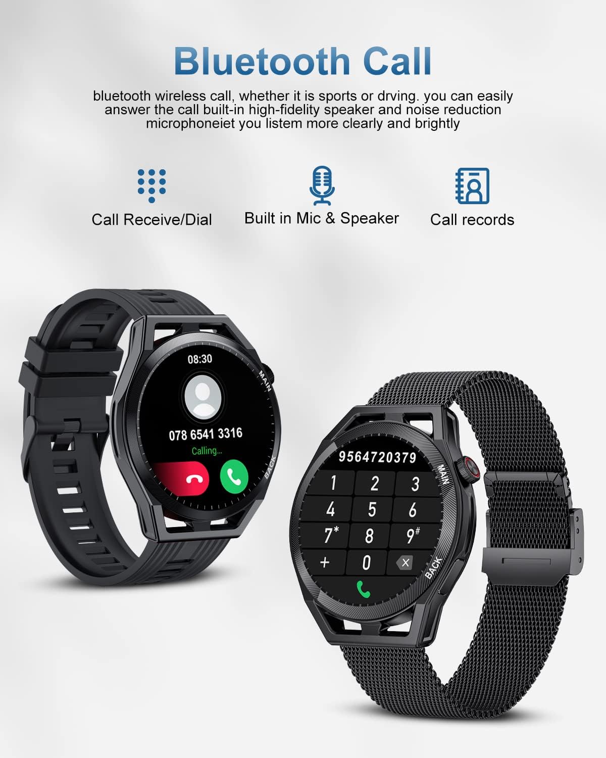 LIGE Reloj inteligente para hombre pantalla HD de 132 pulgadas monitor ...