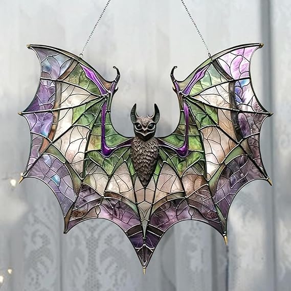 Halloween Bat Catcher Decoration | Acrylic Bat Art Light Catcher ...