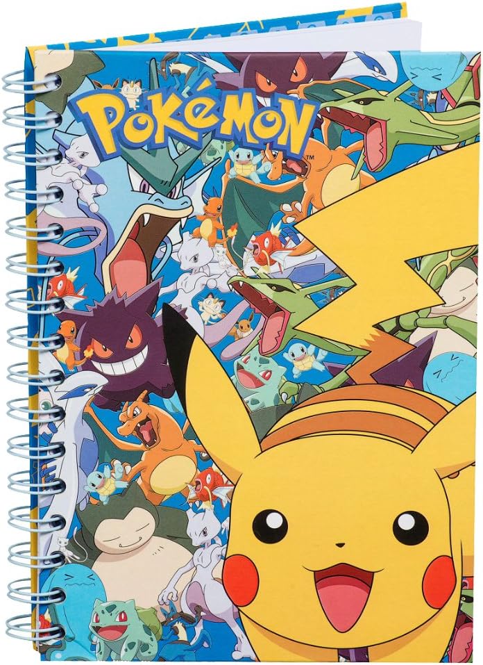 Pokemon POK-652 Pikachu and Friends Hardback Spiral Notebook (Size A5 ...