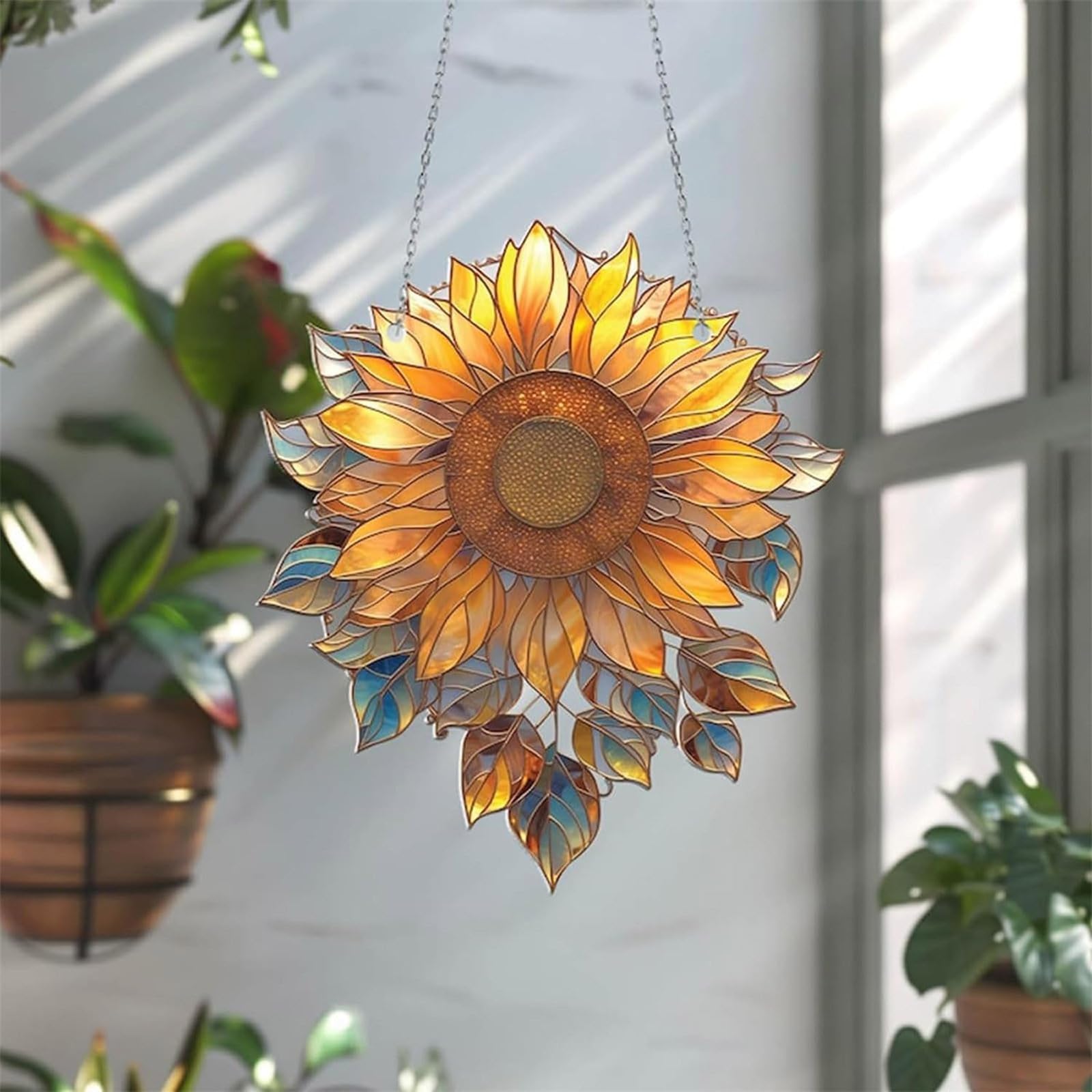 Hanging Ornaments for Living Room Sunflower Acrylic Window Hanging ...
