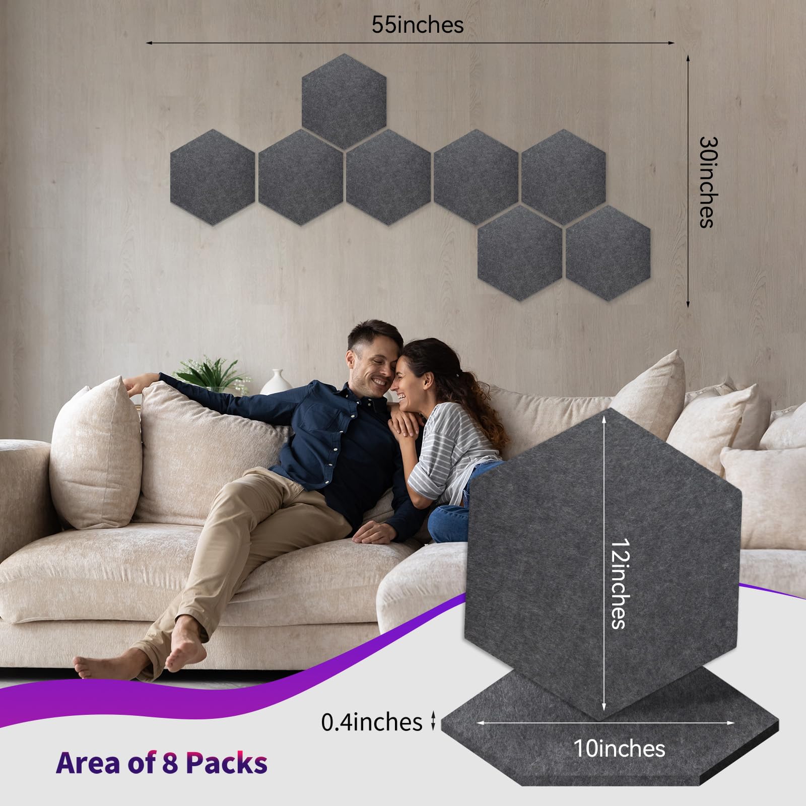 Snapklik.com : Hexagon Acoustic Panels, High Density, Sound Proofing ...