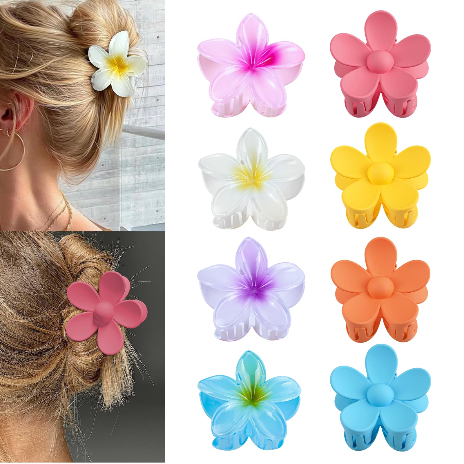 Pinces Cheveux Fleur 8 Pièces Antidérapantes Cheveux Forte Tenue ...